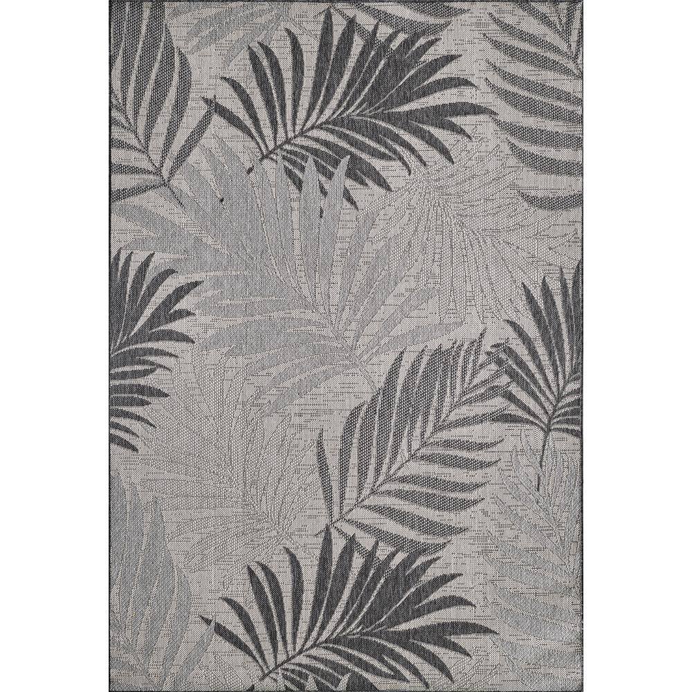 MILLERTON HOME Isla Gray 8 ft. x 10 ft. Tropical Floral Indoor/Outdoor ...