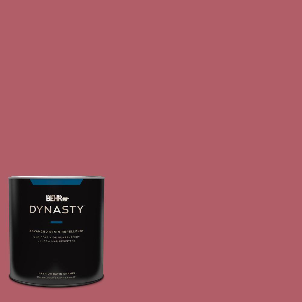 BEHR DYNASTY 1 qt. #130D-5 Rhubarb Satin Enamel Interior Stain-Blocking ...