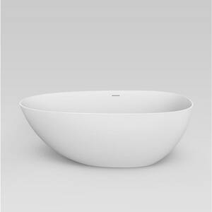 Xspracer Moray 59 in. x 29 in. Solid Surface Stone Resin Flat Bottom ...