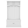 URTR White Hall Tree with Storage Shelves, Cabinet and 4 Hooks 4-in-1 ...