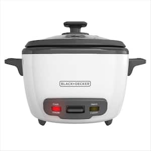 Tayama 16-Cup Rice Cooker with Steam Tray and Glass Lid in White RC-8R ...