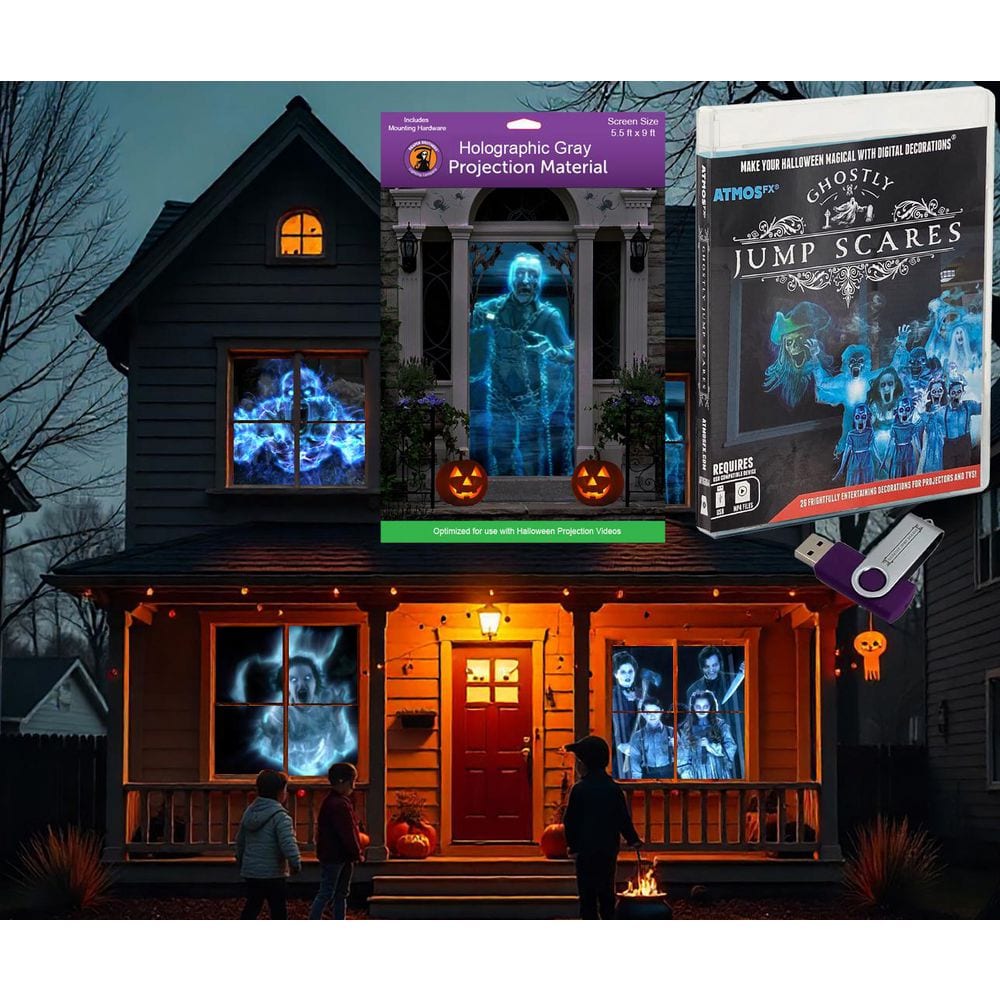 HoliScapes Ghostly Jump Scares USB with 5.5' x 9' Screen GJS-USB-5x9 ...