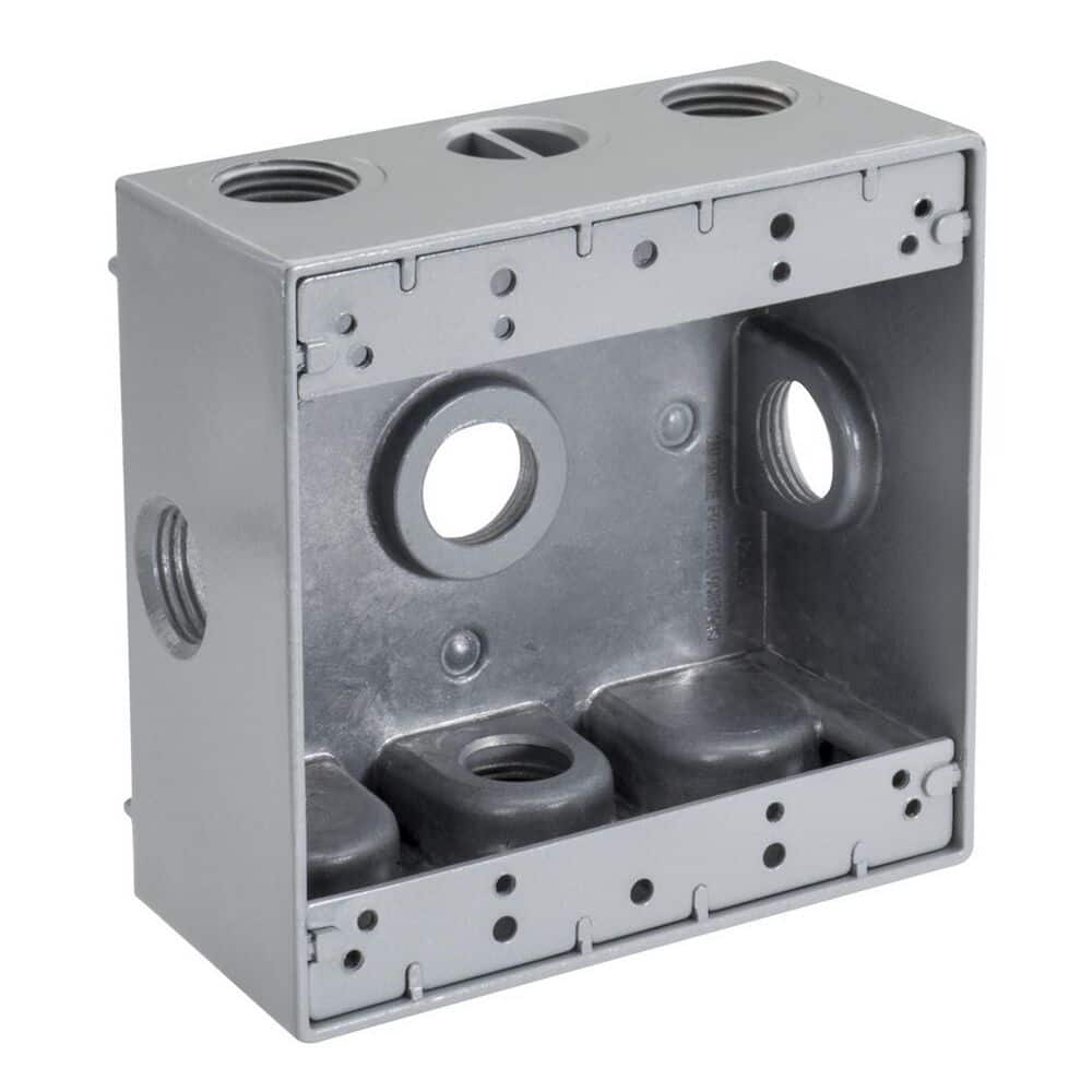 Southwire 1/2 in. Weatherproof 6-Hole Double Gang Electrical Box ...