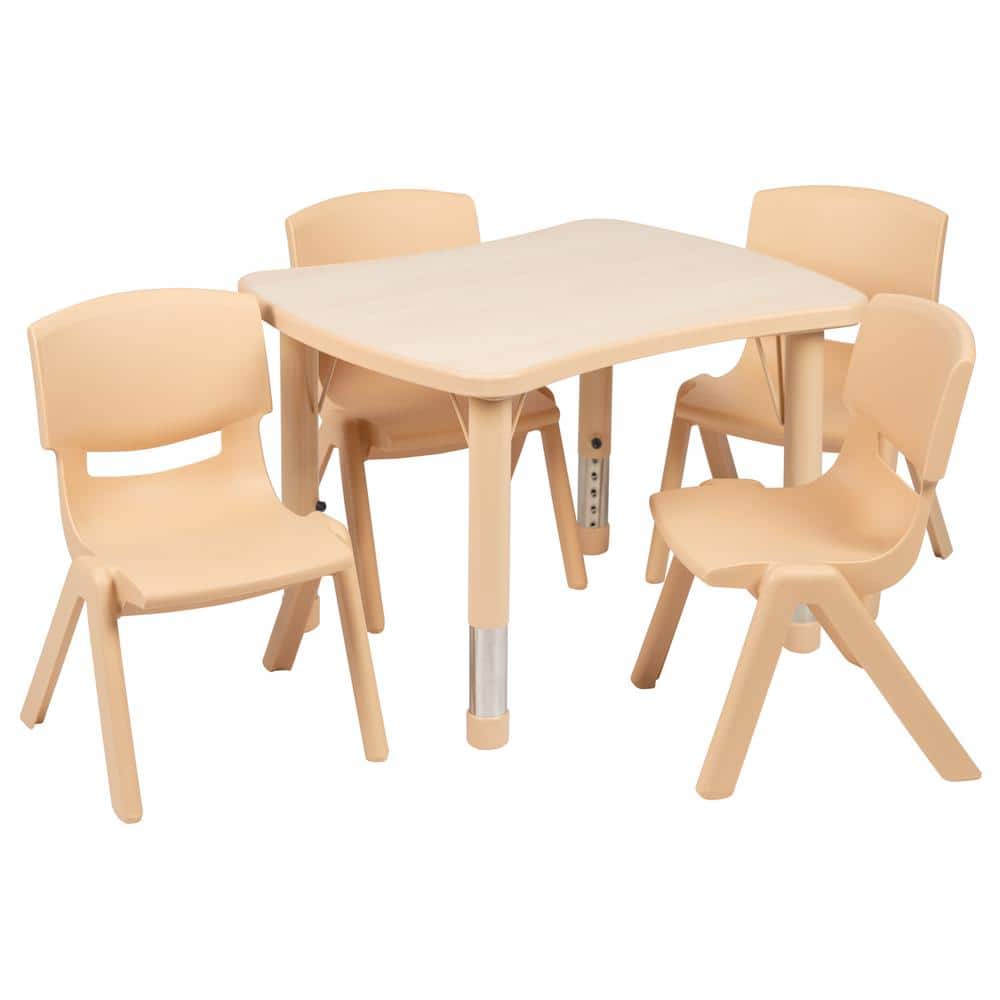 Carnegy Avenue Natural Kids' Table and Chair Set CGA-YU-443240-NA-HD ...