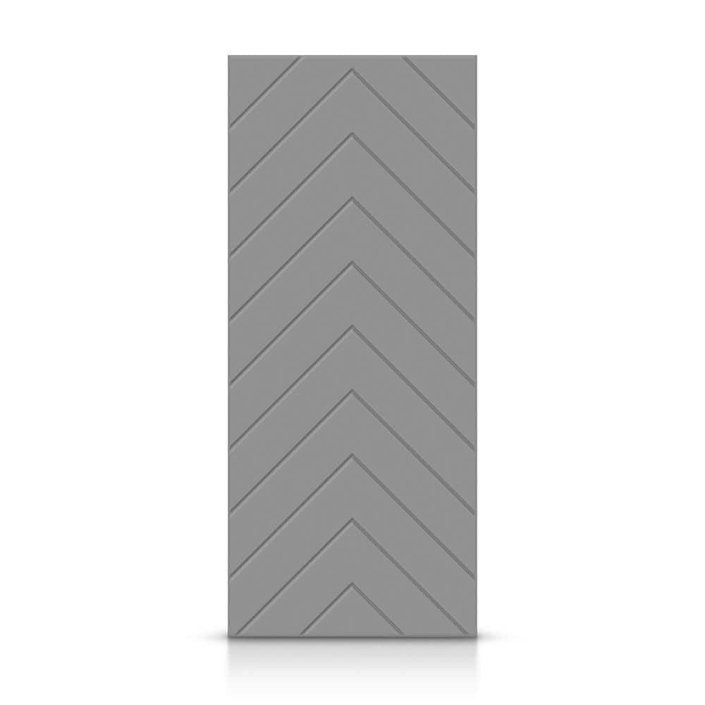 CALHOME 30 in. x 84 in. Hollow Core Light Gray Painted Composite MDF ...