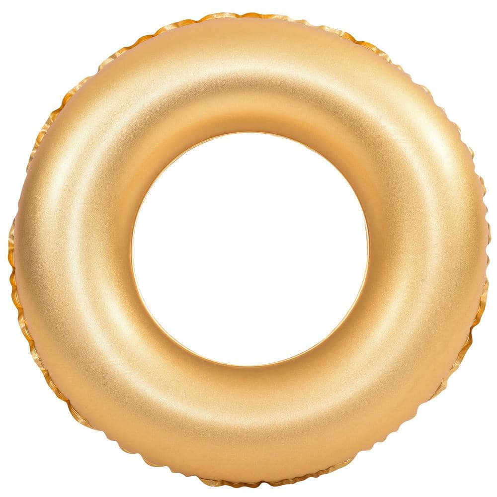 Pool Central 35 in. Inflatable Golden Pool Ring Float 32743699 - The ...