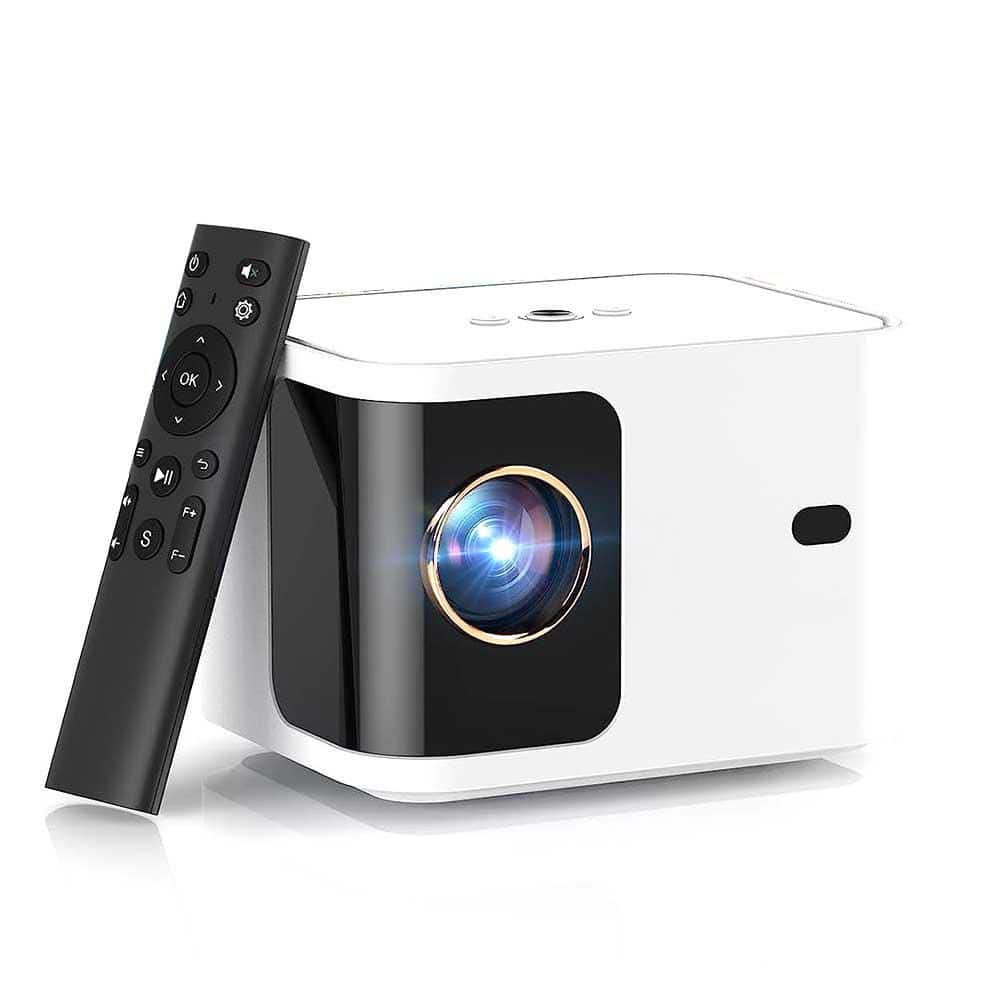 Adrinfly 1920 x 1080 Full HD 5G WiFi Mini Bluetooth Projector with ...