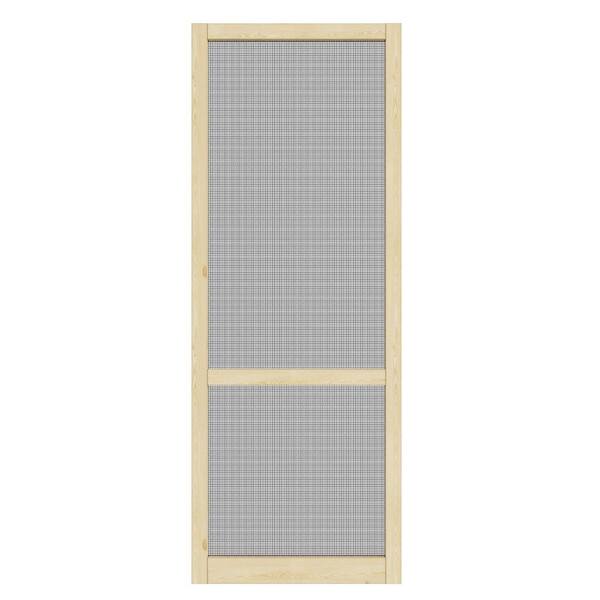 EH PUERTA 32 in. x 80 in. Universal 2 Bar Railing Style Unfinished Pine ...