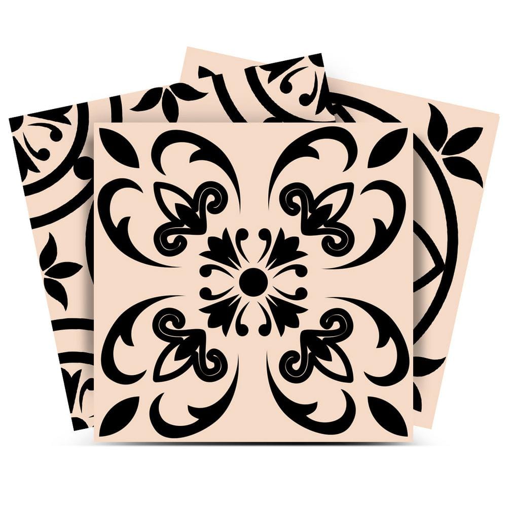 MI ALMA Brown, Black SB28 7 in. x 7 in. Vinyl Peel and Stick Tile (24 ...