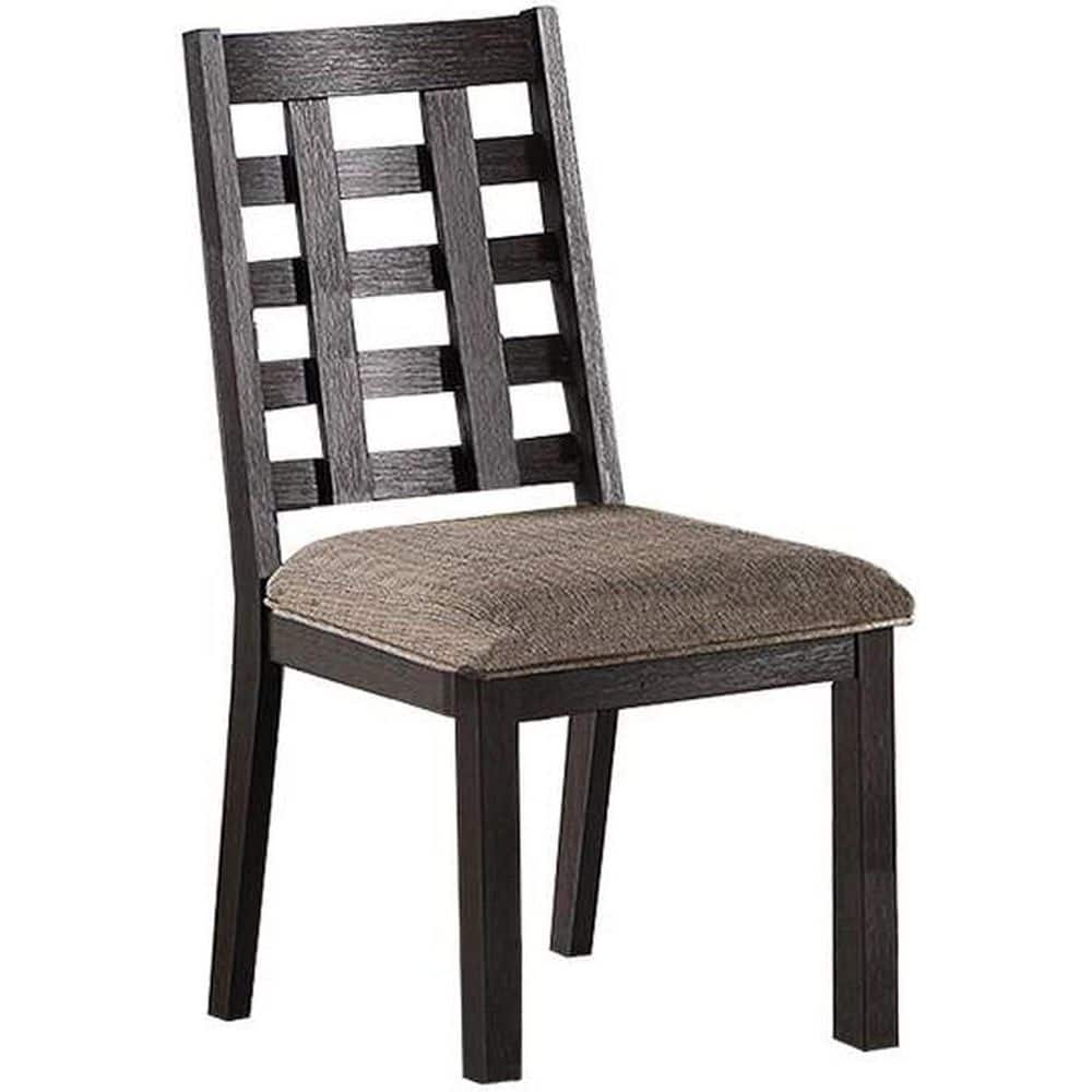 HOME IMPORTS EMPORIUM Espresso Brown/Brown Fabric Upholstered Wood ...