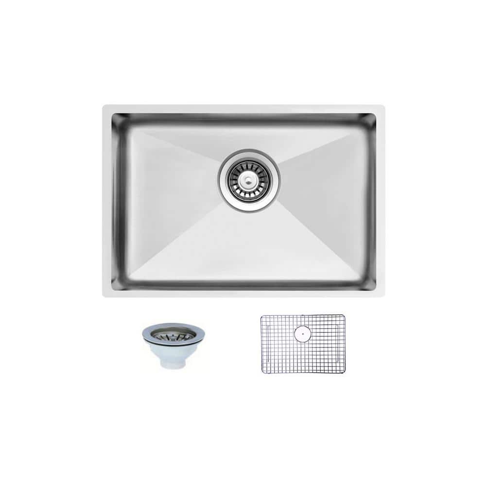 UKINOX Stainless Steel 24 in. Single Bowl Undermount Kitchen Sink ...