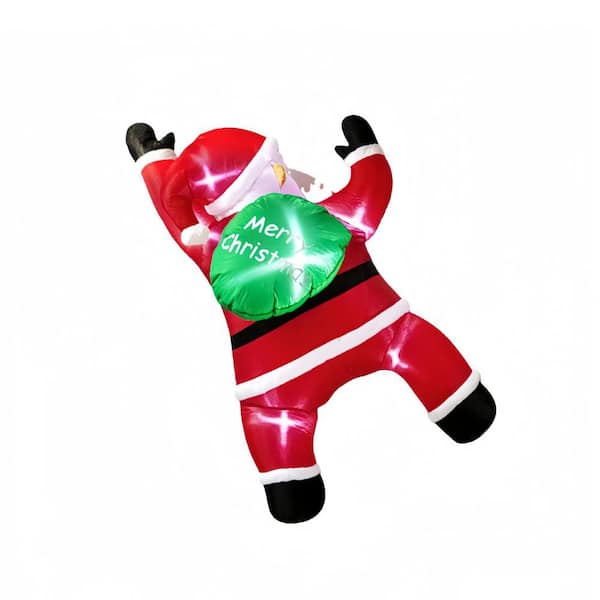 Augbeer 6 ft. Hanging Santa Claus Gift Bag Inflatable Decor for Outdoor ...