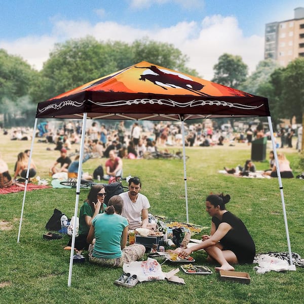 EAGLE PEAK 10 ft. W x 10 ft. D Slant Leg Pop-Up Canopy Tent E64SG ...