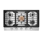 FOTILE Tri-Ring 36 in. Gas Cooktop in Stainless Steel with 5 Burners ...