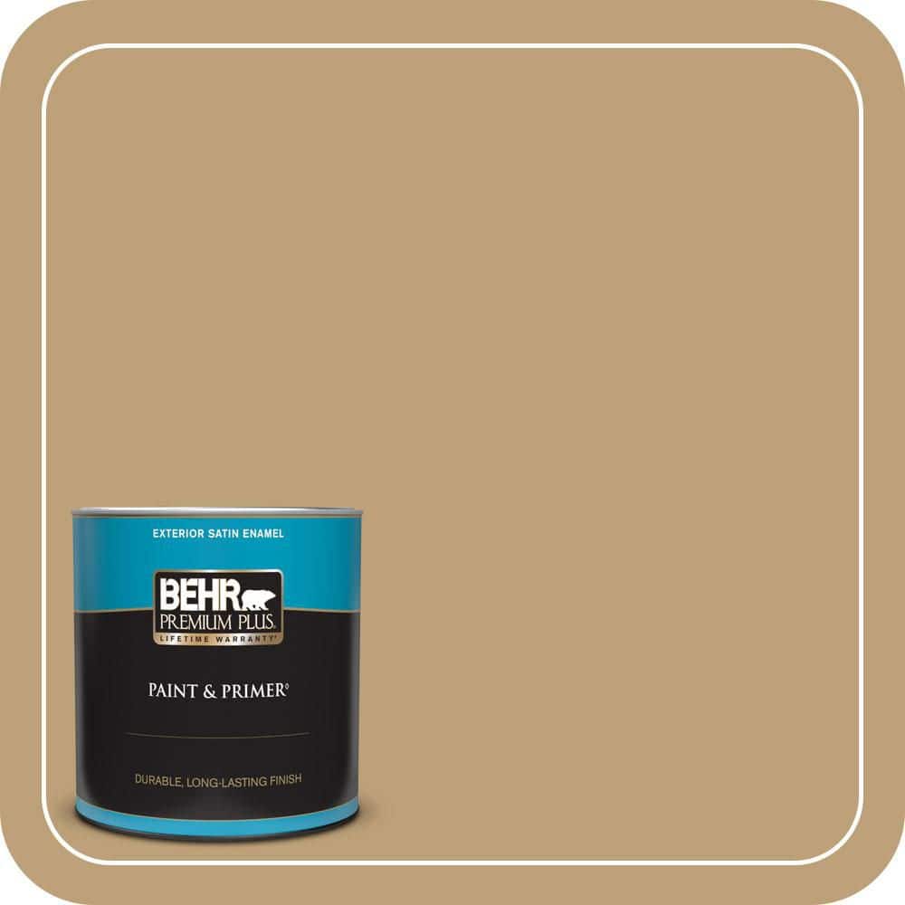 BEHR PREMIUM PLUS 1 qt. #PMD-50 Winter Wheat Satin Enamel Exterior ...