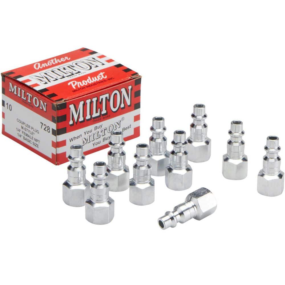 Milton Industries, Inc. 1/4 in. FNPT M Style Plug (10-Piece) 728 - The ...