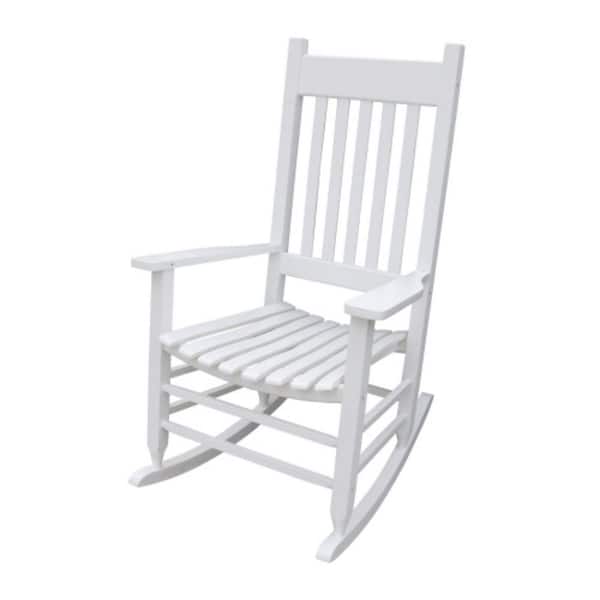 Dracelo Series Frame White Wood Outdoor Rocking Chair GT-195 - The Home ...