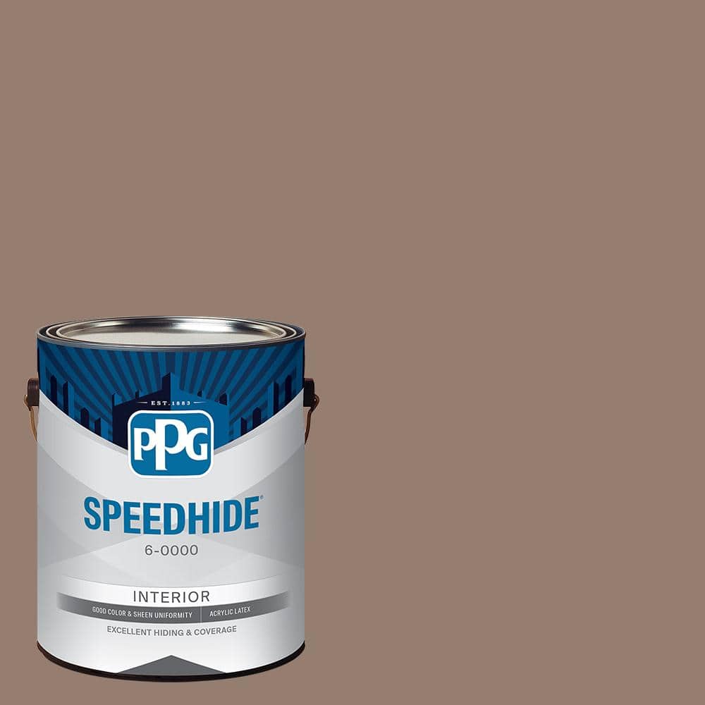 SPEEDHIDE 1 gal. PPG1074-5 Peppered Pecan Satin Interior Paint PPG1074 ...