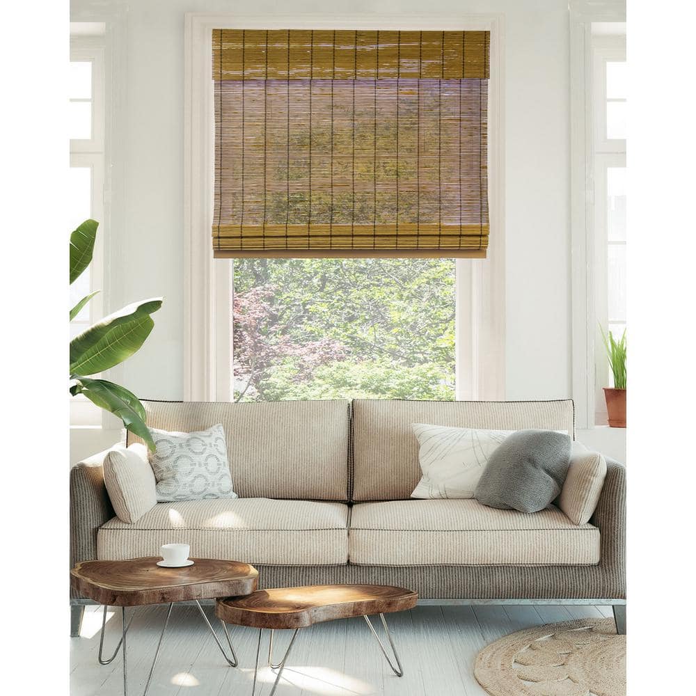 Chicology Light Filtering Cordless Natural Woven Bamboo Window Shade 35 ...