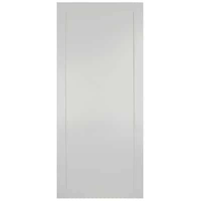 EVERMARK Expressions 78 in. Satin Nickel Bent Strap Sliding Barn Door ...