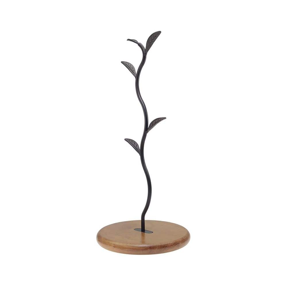 Wudkey 5-Hook Black Mug Tree, Leaf Shaped Tea Cup Mug Holder Stand for ...