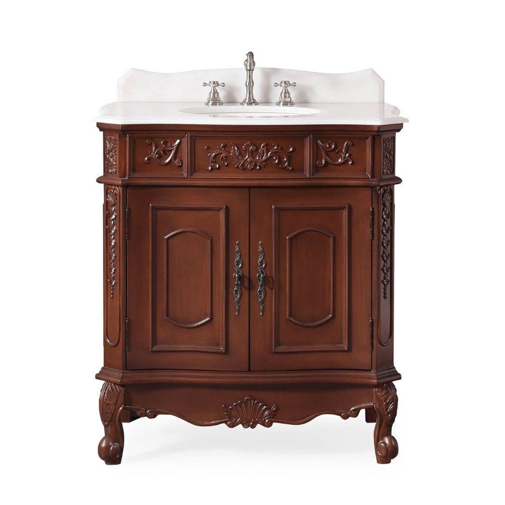 Benton Collection Benson 33.5 in. W x 20.75 in D. x 36.75 in. H White ...