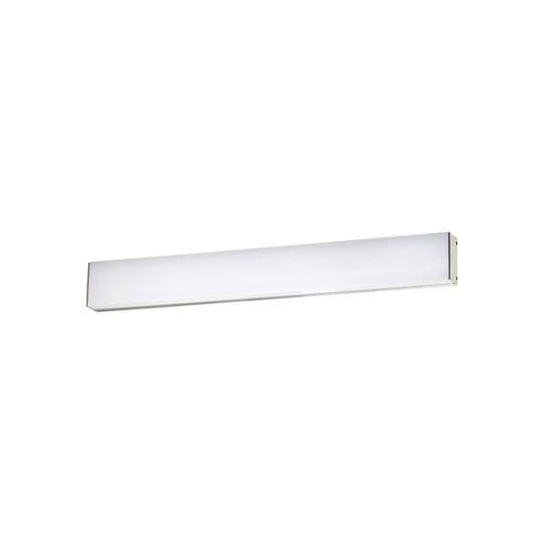 WAC Lighting Strip 24 in. 1-Light Brushed Aluminum 2700K LED Bathroom ...