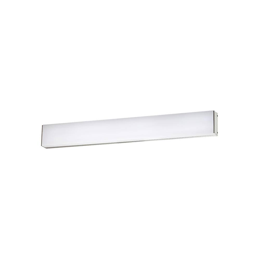 WAC Lighting Strip 24 in. 1-Light Brushed Aluminum 2700K LED Bathroom ...