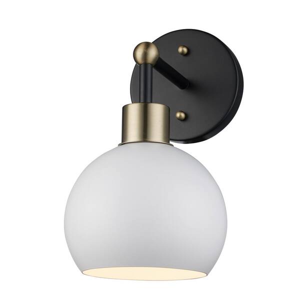 Bel Air Lighting Indigo 1-Light Black and White Indoor Wall Sconce ...