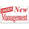 Lynch Sign 5 ft. x 3 ft. Red on White Vinyl Under New Management Banner ...