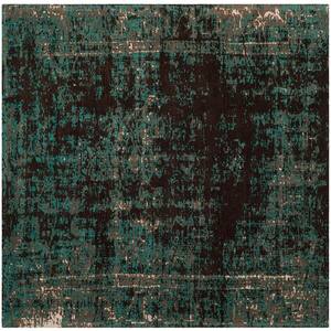 SAFAVIEH Classic Vintage Teal/Brown 6 ft. x 6 ft. Square Border Area ...