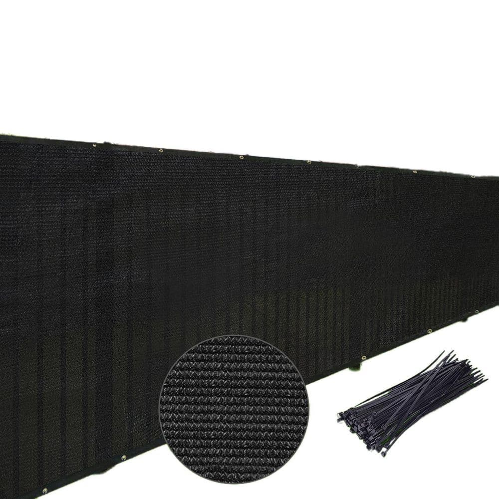 OGETFUUR 6 ft. x 50 ft. HDPE Vinyl Privacy Screen Fence, with Brass ...