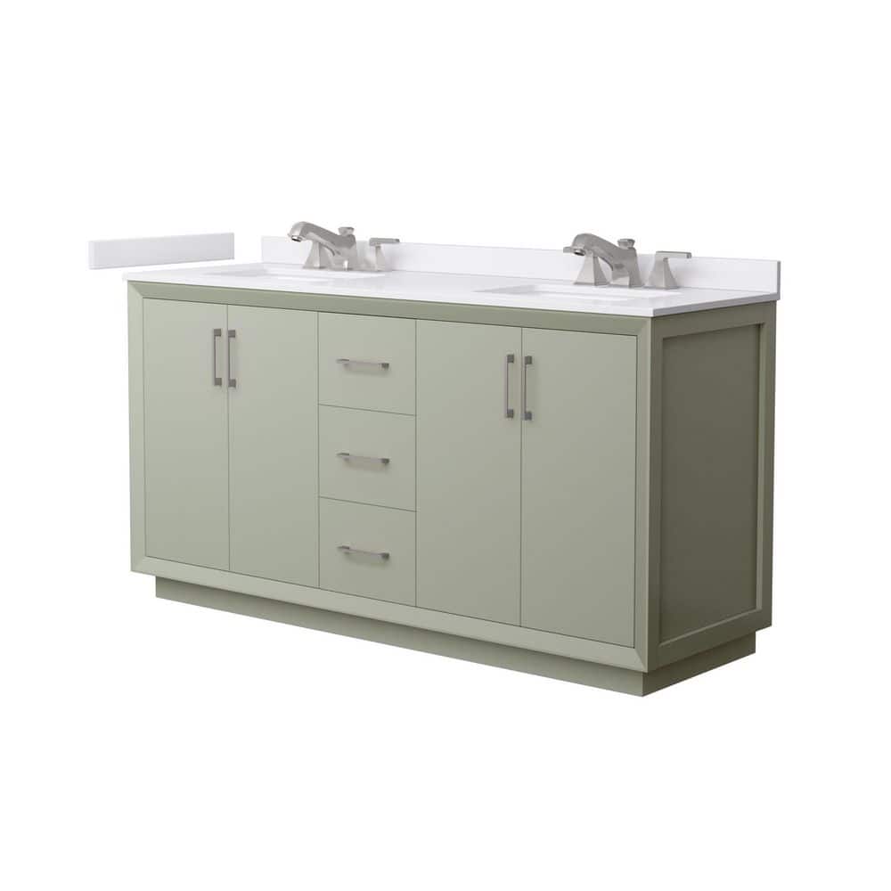 Wyndham Collection Strada 66 in. Double Freestanding Light Green Bath ...