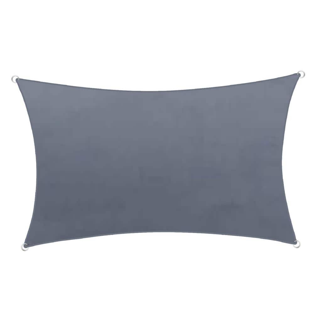 workpoint 6 ft. x 8 ft. Gray Rectangle Sun Shade Sail For Backyard Deck ...