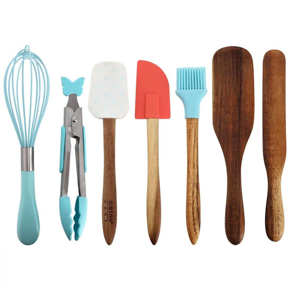 Gibson Home General Store 7 Piece Acacia Wood and Silicone Mini Kitchen ...