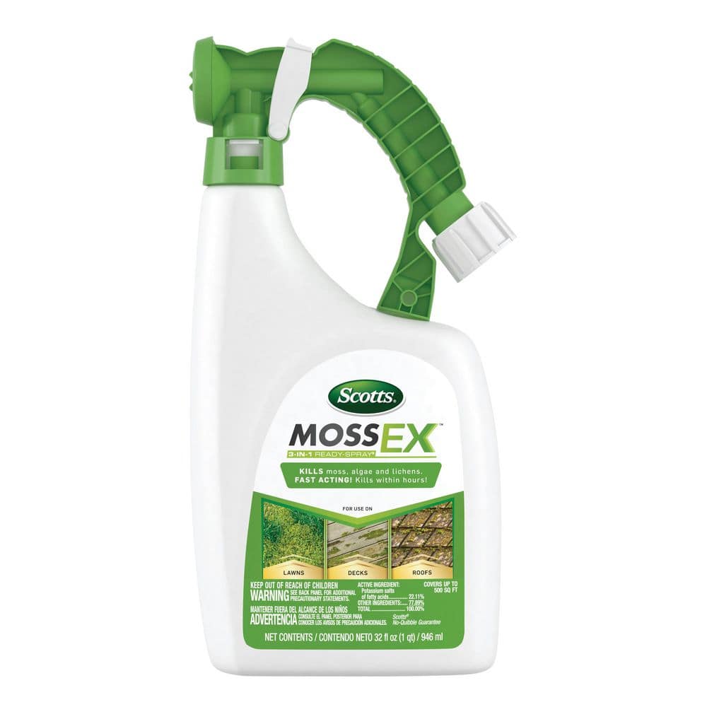 Scotts MossEx 3-in-1 Ready Spray, 32 fl. oz., Kills Moss, Algae and ...