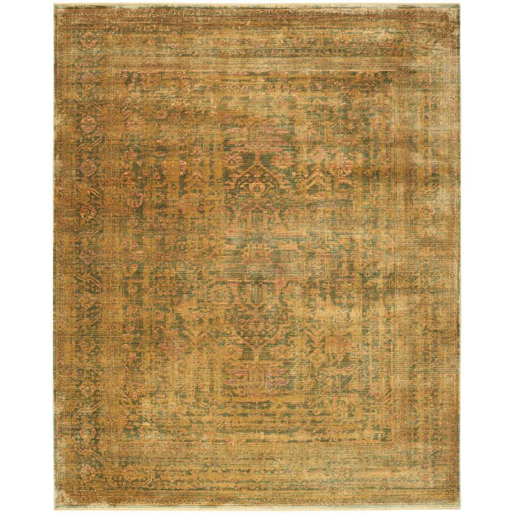 Nourison Luxurious Olive 9 ft. x 12 ft. Distressed Traditional Area Rug ...