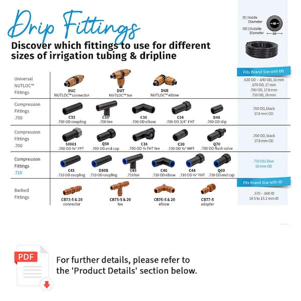 DIG 0.50 in. x 100 ft. Earthline Brown PC 1-GPH Pressure Compensating ...