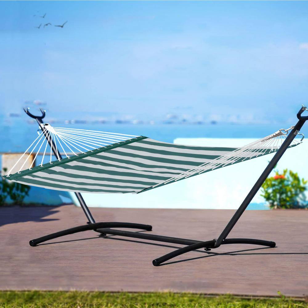 2-Person Outdoor Quick Dry Folding Portable Textilene Hammock in Green ...