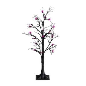 Nearly Natural 3ft. Pre-Lit Artificial Halloween Black Twig Tree with ...