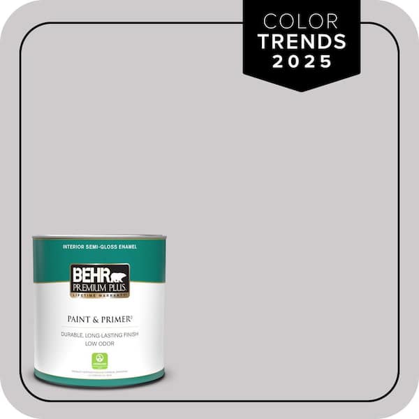 BEHR PREMIUM PLUS 1 qt. #MQ3-28 Rock Crystal Semi-Gloss Enamel Low Odor ...