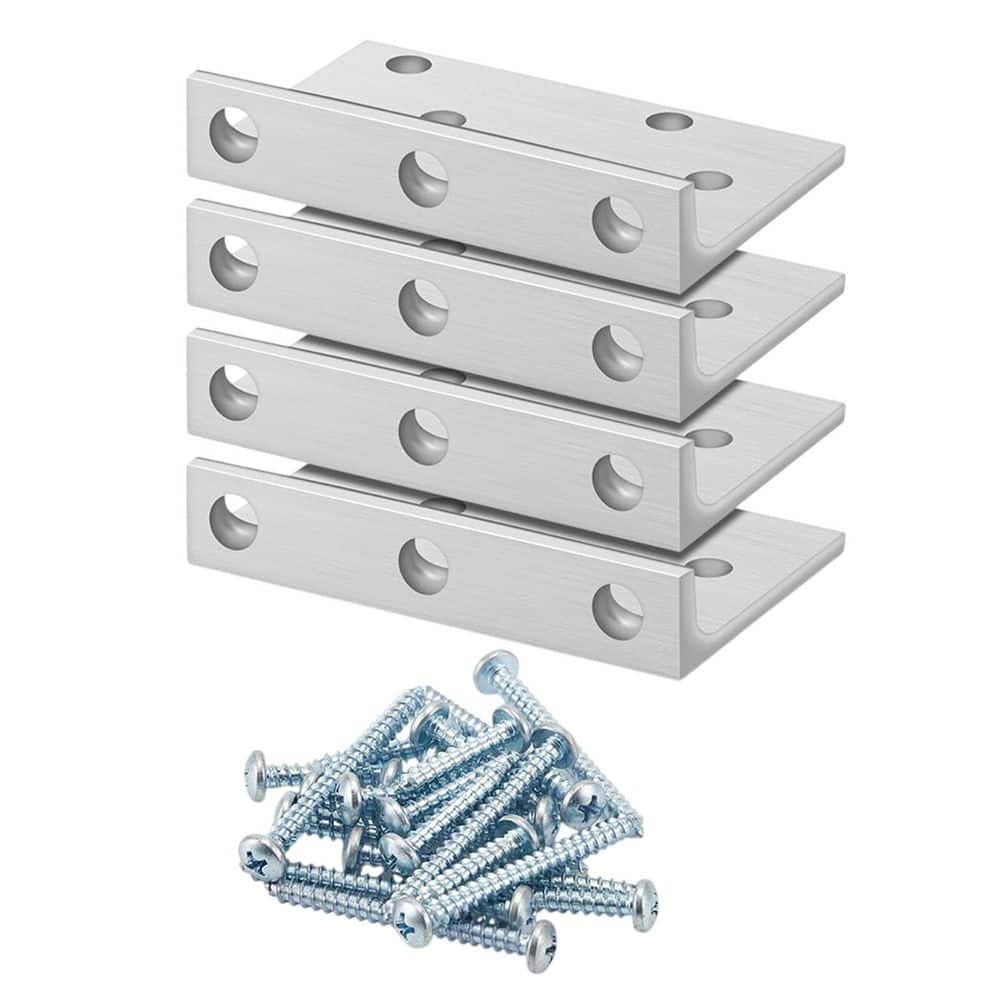1 Set 3-1/2 in. Newel Post Mounting Kit with 4 L Bracket Metal Post ...