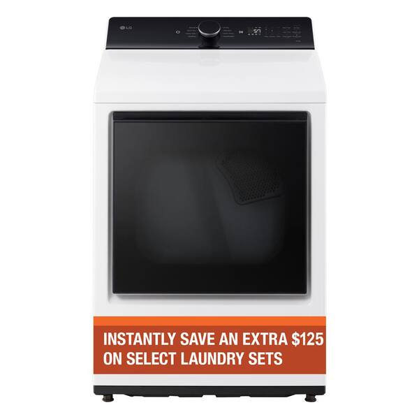 LG 7.3 cu. ft. Vented SMART Gas Dryer in Alpine White with EasyLoad ...