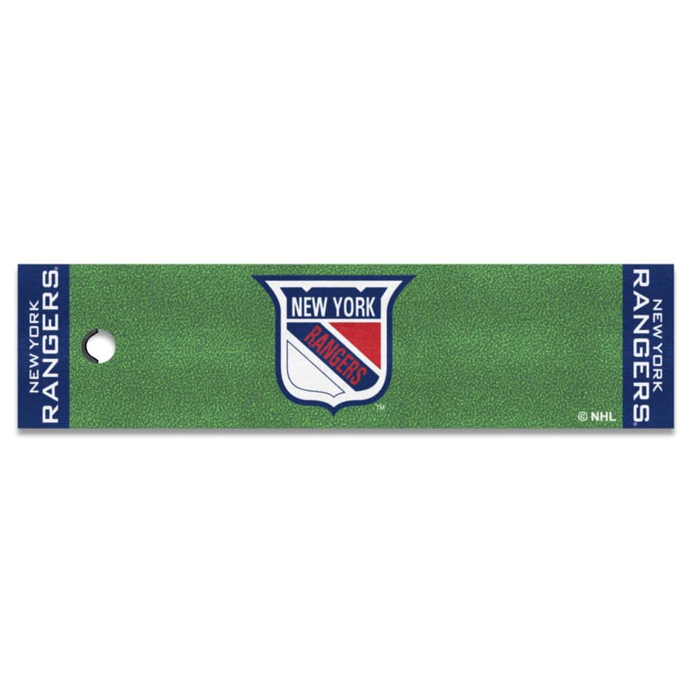 FANMATS NHL Retro New York Rangers Green 2 ft. x 6 ft. Putting Green ...