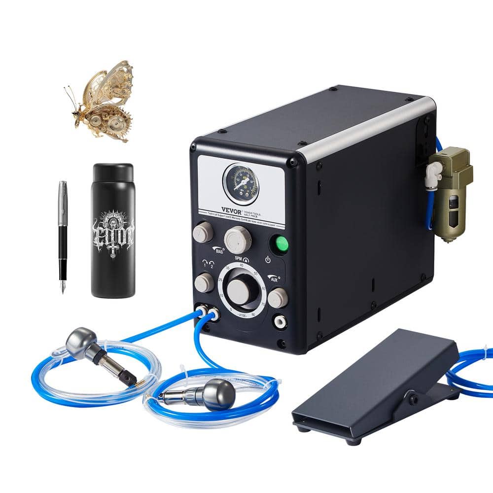 VEVOR Pneumatic Jewelry Engraver 1200-6000 RPM Adjustable 60-Watt Dual ...