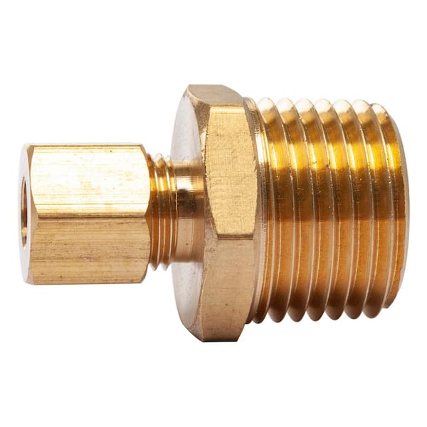 LTWFITTING 3/8 in. O.D. Comp x 1/2 in. MIP Brass Compression Adapter ...