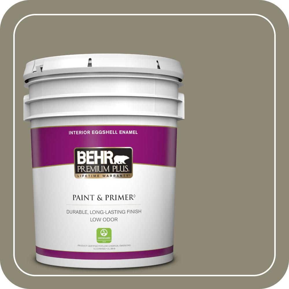 BEHR PREMIUM PLUS 5 gal. #780D-6 Witch Hazel Eggshell Enamel Low Odor ...