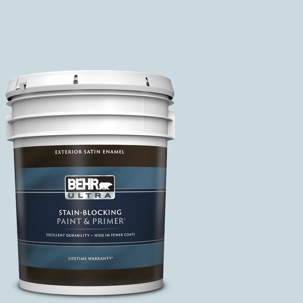 BEHR ULTRA 5 gal. #MQ3-53 Sky Light View Satin Enamel Exterior Paint ...
