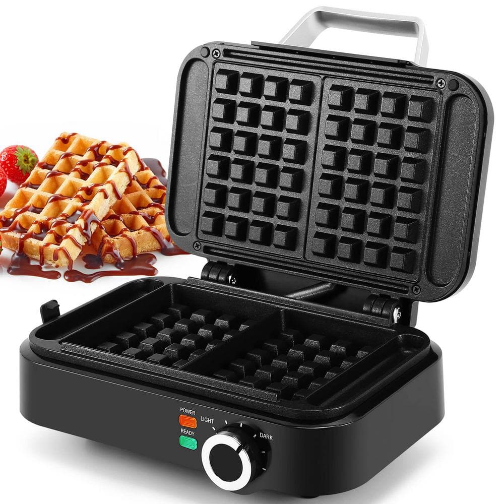 1200-Watts 2-Slice Waffle Stainless Steel Belgian Waffle Maker AN-783 ...
