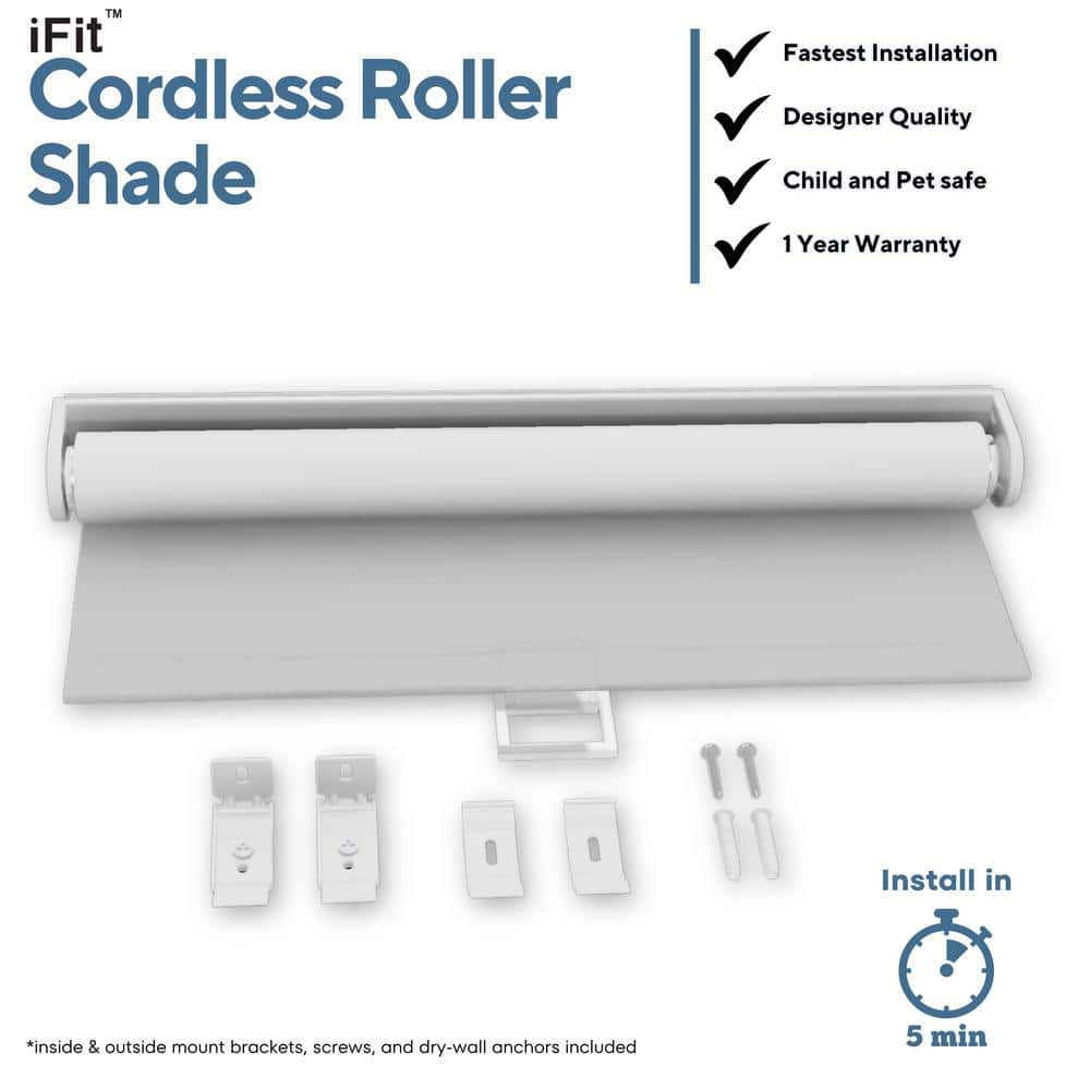 iFit Beige Cordless UV Blocking Reflective Polyester Solar Screen ...